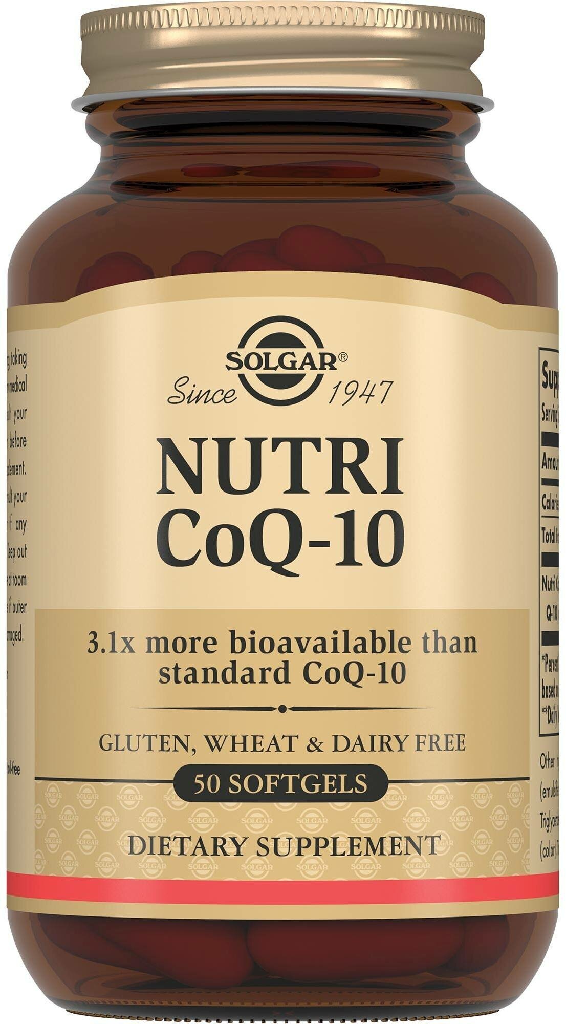 Солгар Нутрикоэнзим Q10, капсулы массой 950 мг +/- 10%, 50 шт.