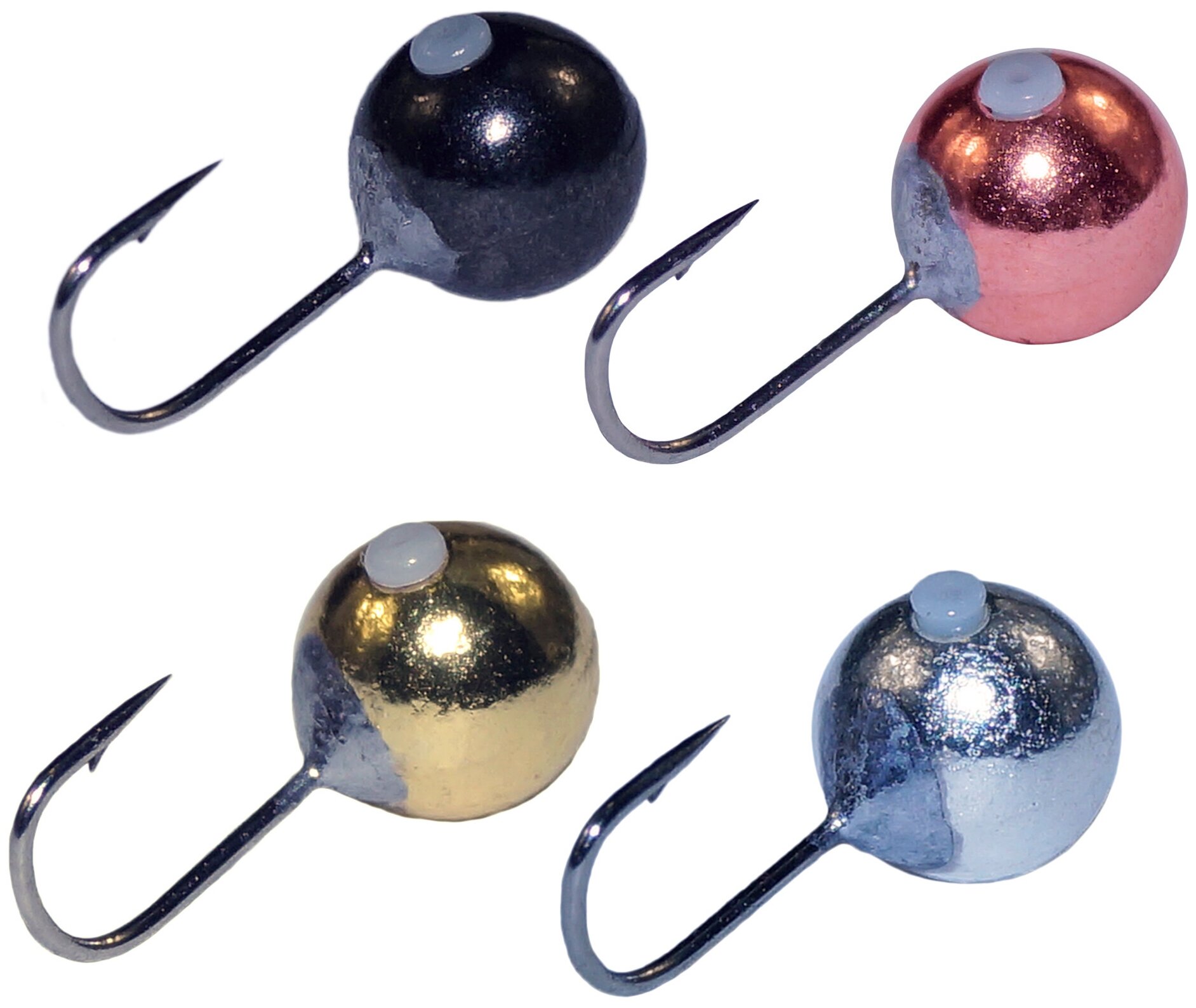 Мормышки вольфрамовые "Шар с трубочкой" Cargo d4.0 0.56гр микс, крючок Owner, 4 шт