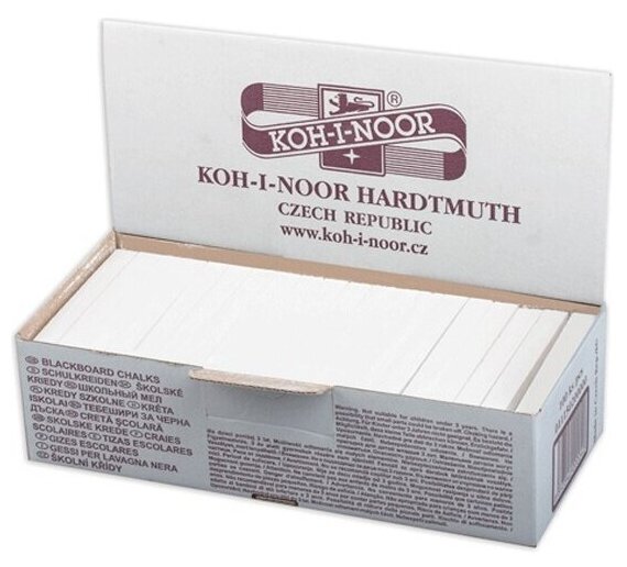 Мел Koh-i-noor белый (Чехия), набор 100 шт, квадратный