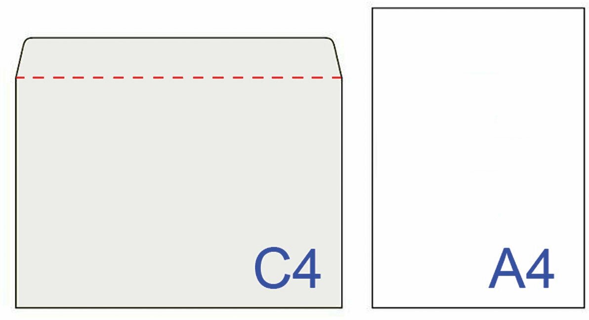 Конверты С4 (229х324 мм) крафт, отрывная лента, 100 г/м2, комплект 250 шт, 122135