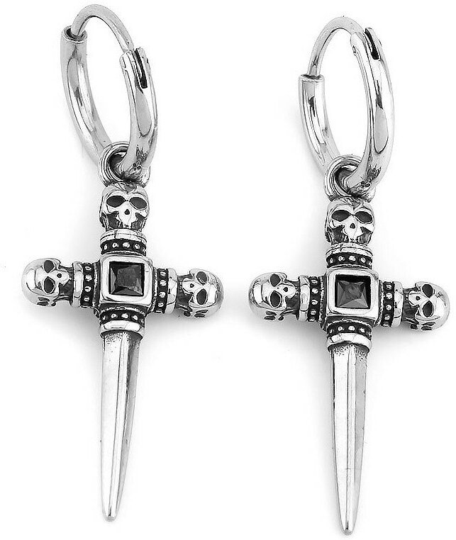 Серьги конго, с подвесками, искусственный камень