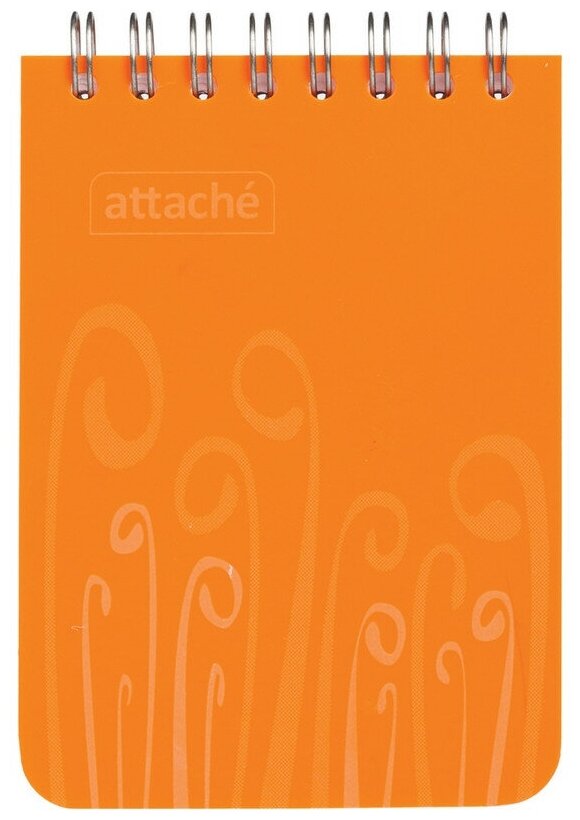 Блокнот Attache Fantasy А7 80 л. оранжевый в клетку спираль (75х120 мм) 309375