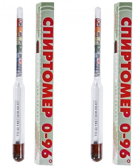 Ареометр Спиртометр бытовой (0-96град.) 2 шт.