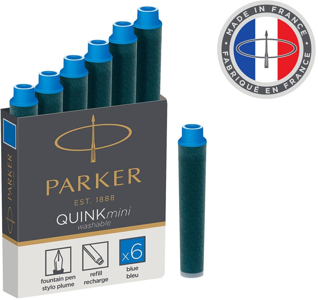 Картридж Parker Quink Ink Z17 MINI (1950409) синие чернила для ручек перьевых (6шт)