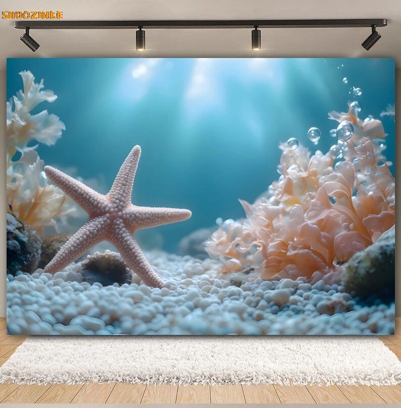 Фотофон муслин SHUOZHIKE "Подводный мир" Vinyl 300x200cm, MBJ1523