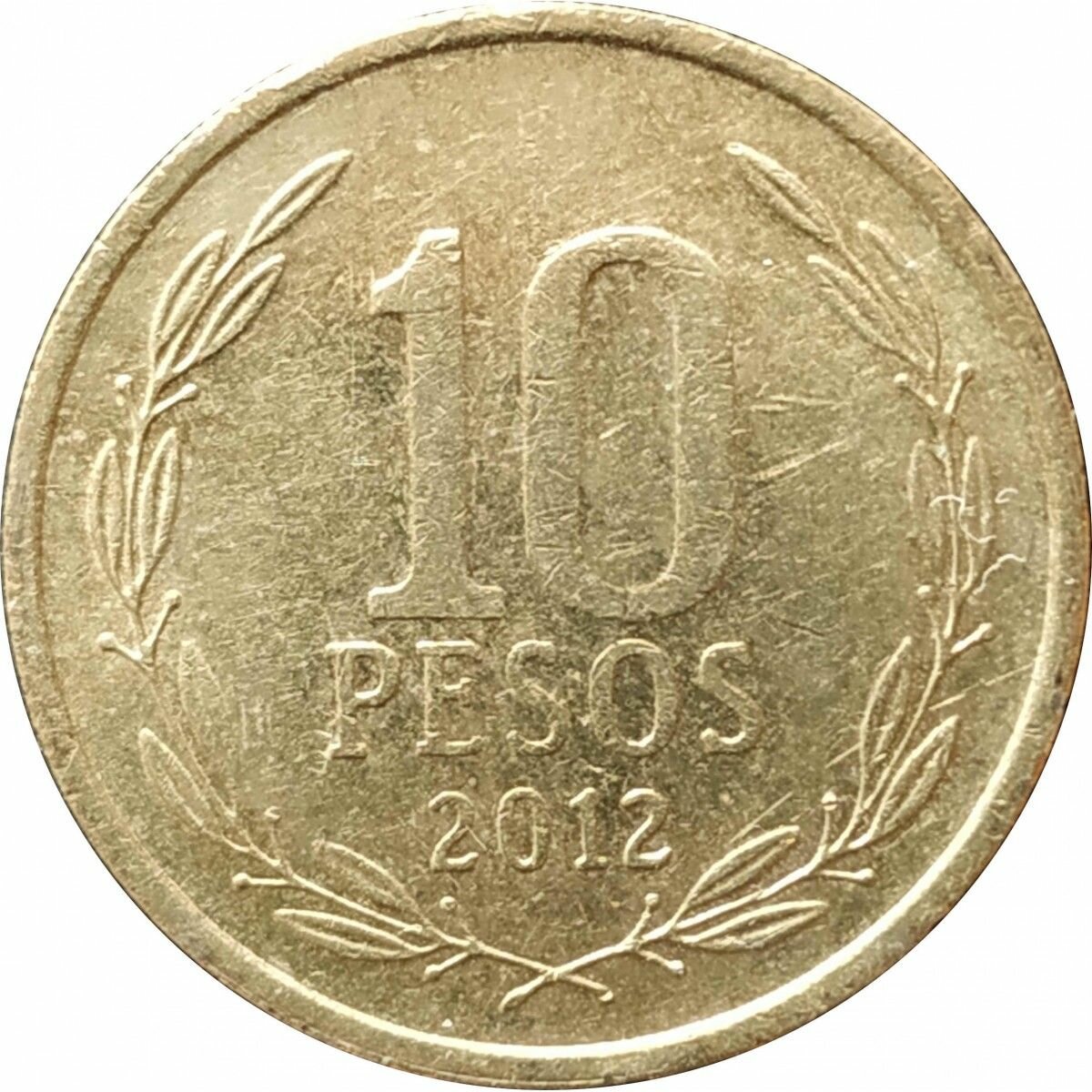 10 песо 2012 Чили из оборота