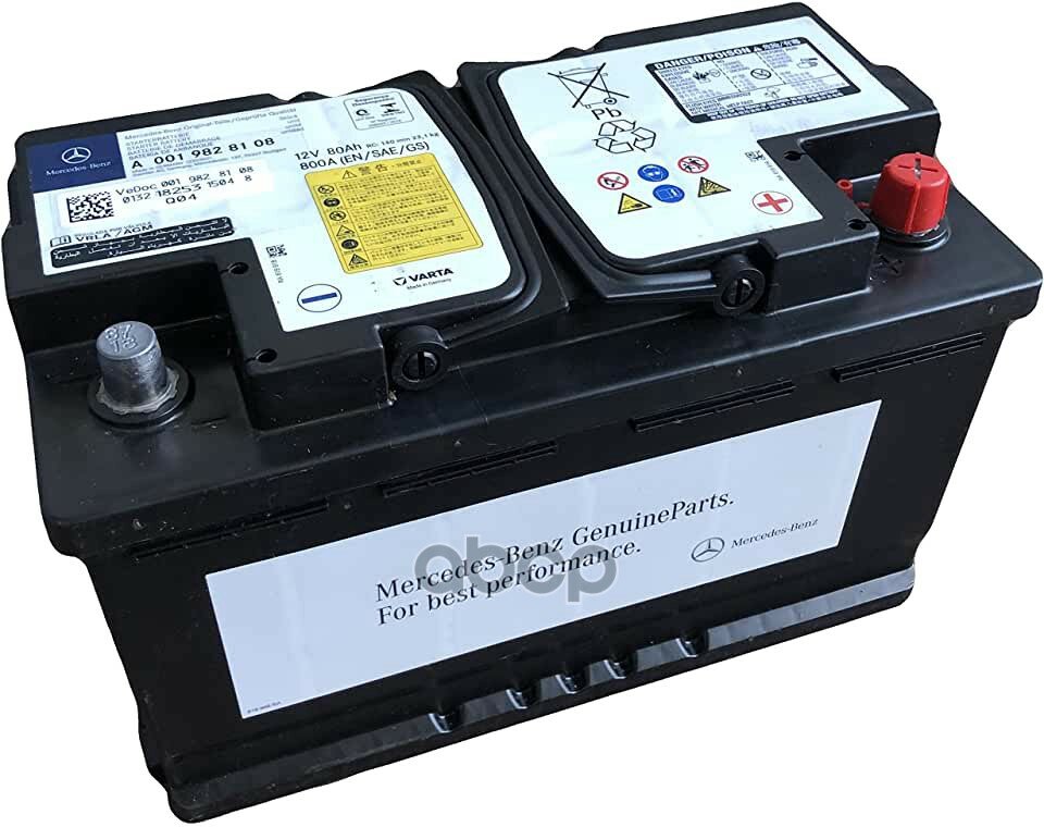 Аккумулятор AGM 80Ah 800A 12V MERCEDES-BENZ арт. A 001 982 81 08