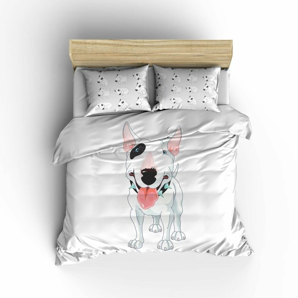 Арт комплект постельного белья Бультерьер 1.5 спальный, 50/70