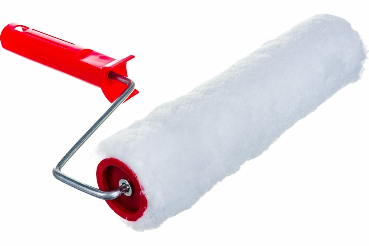 Валик в сборе искусственный мех 6 х 47 х 250мм, белый ворс 14мм, "888"