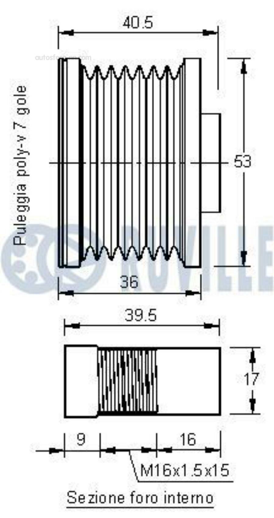 RUVILLE 541911 Шкив генератора DACIA: SANDERO II 12-