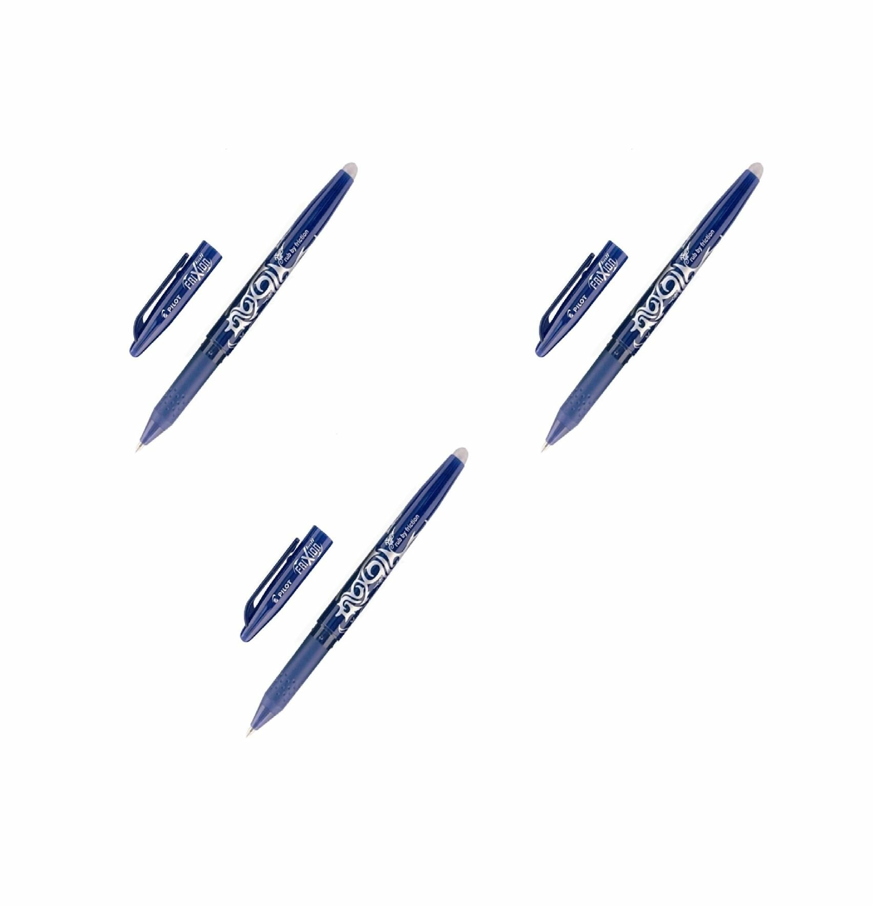 Pilot Ручка гелевая Frixion, резиновый манжет, синий, 0,35 мм, 3 уп