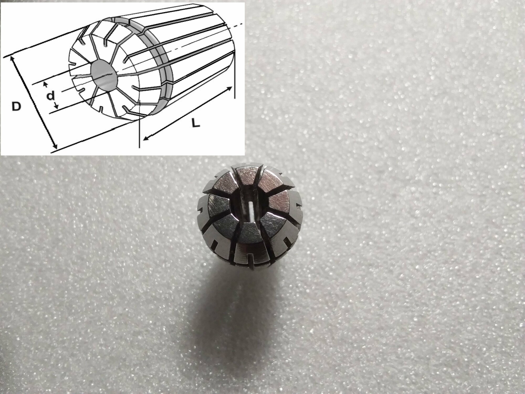 Цанга ER16-6-5, D-16 / d-6-5 / L-28. AA series для ЧПУ станка