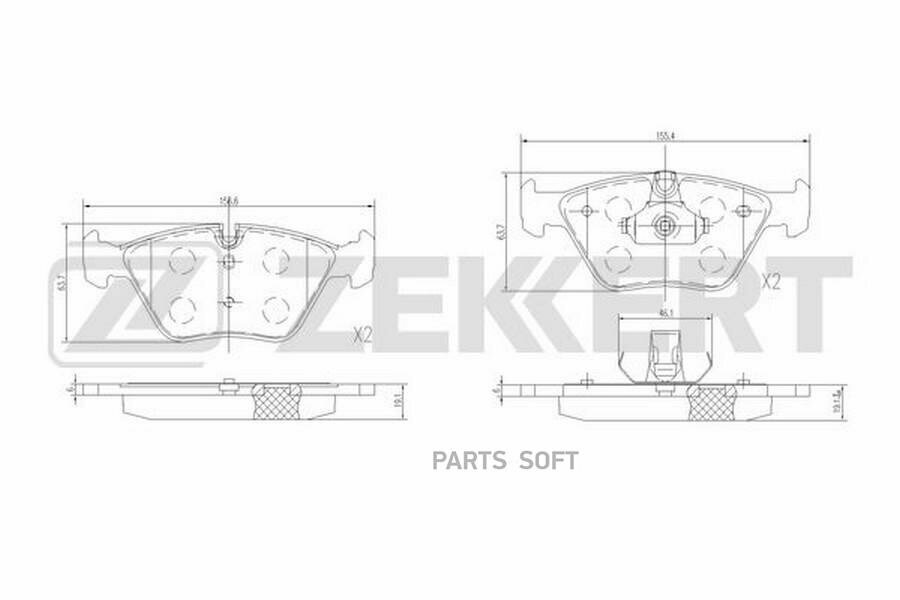 Колодки торм. диск. передн. BMW 3 (E46) 99- X3 (E83) 03- Z4 (E85 E86) 02- Zekkert арт. bs-1370