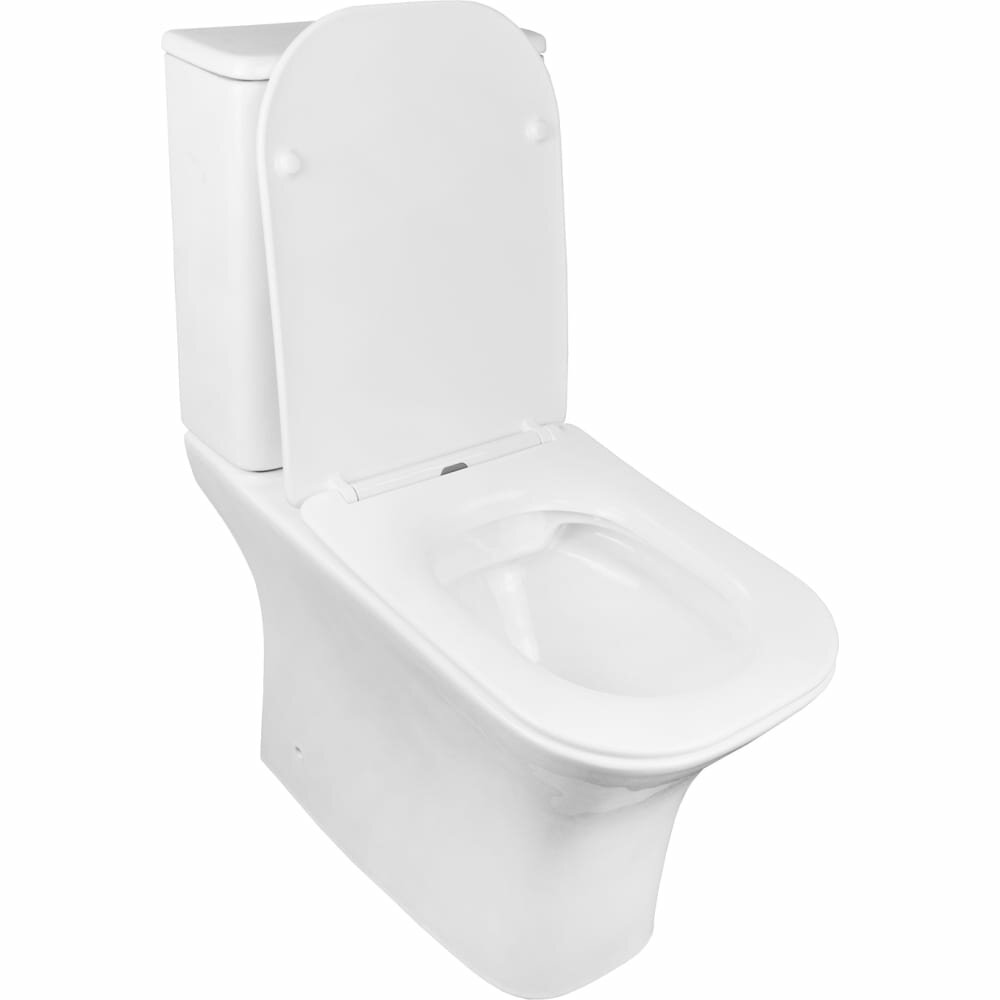 Напольный безободковый унитаз Azario FRETTA SQUARE с бачком и сиденьем микролифт, размер 650x340x790 мм (2 места) AZ-5121 00084486