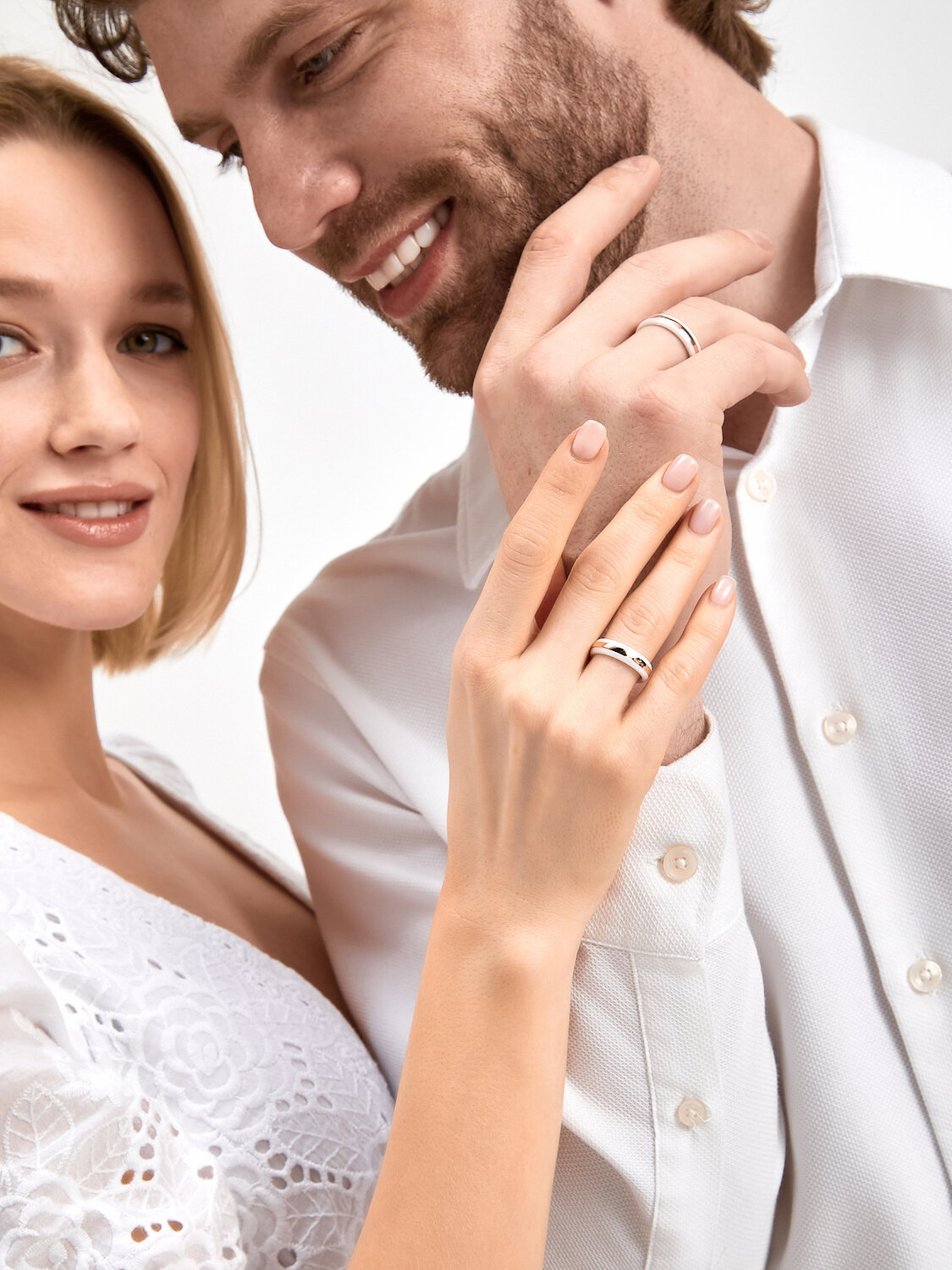 Кольцо обручальное, красное золото, 585 проба, керамика