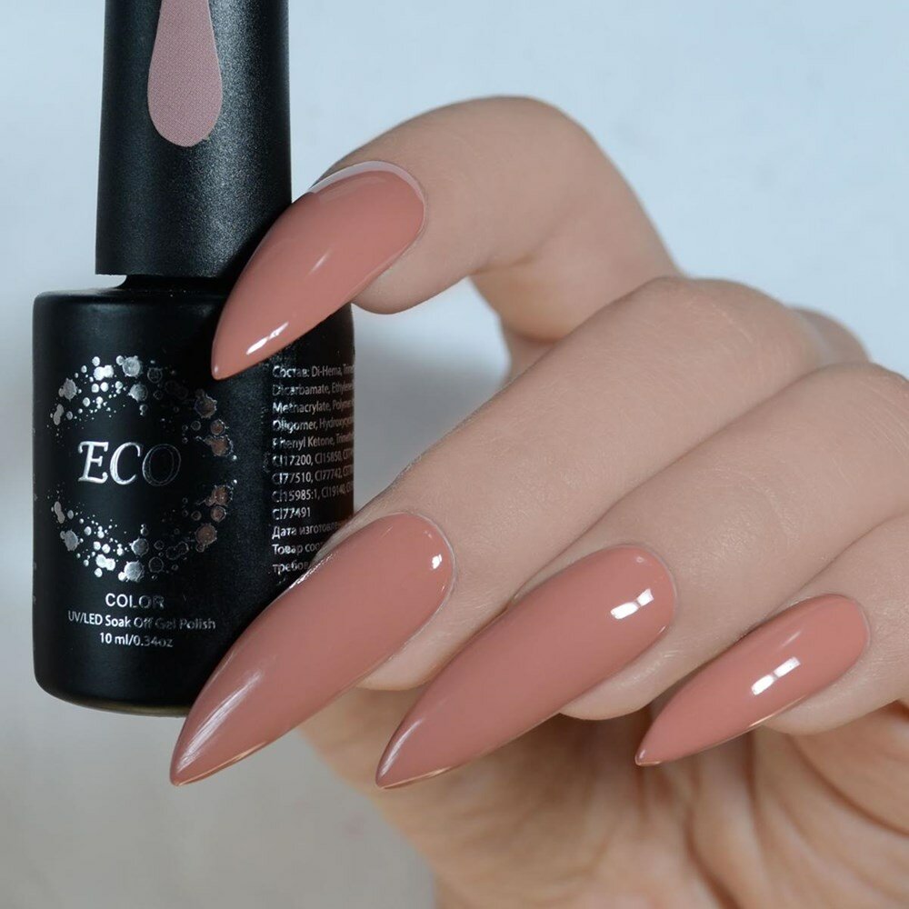Гель-лак для ногтей ТМ ECO №10 Основная (шеллак), капучино, 10мл
