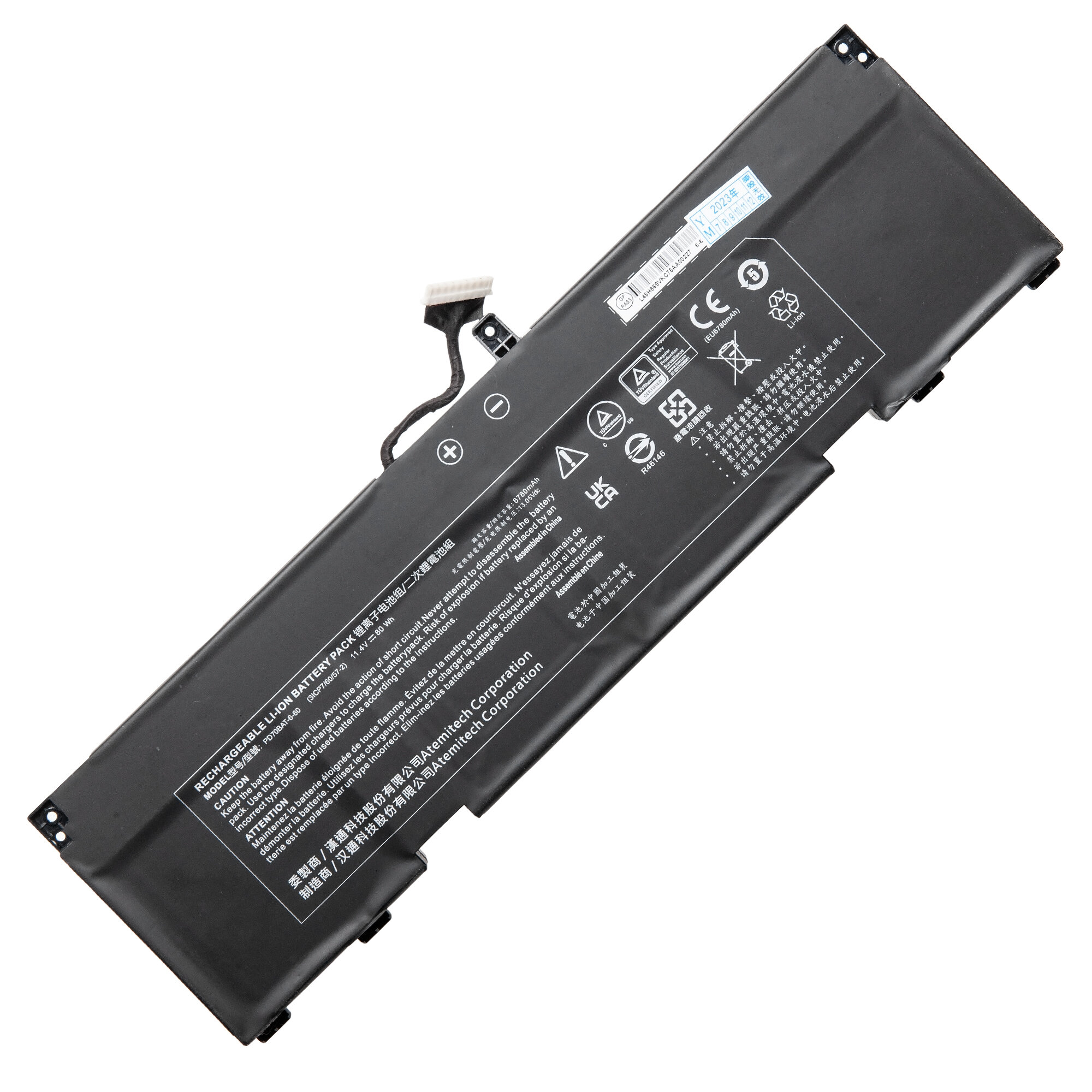 Аккумулятор для ноутбука ARDOR GAMING RAGE X17-I7ND311 / GAMING NEO G17-I7ND209 / GAMING NEO G17-I7ND210 / GAMING NEO G17-I7ND208 / Hasee G10 / Hasee G10-DA7NP / PD70BAT-6-80 - батарея ORG 80Wh