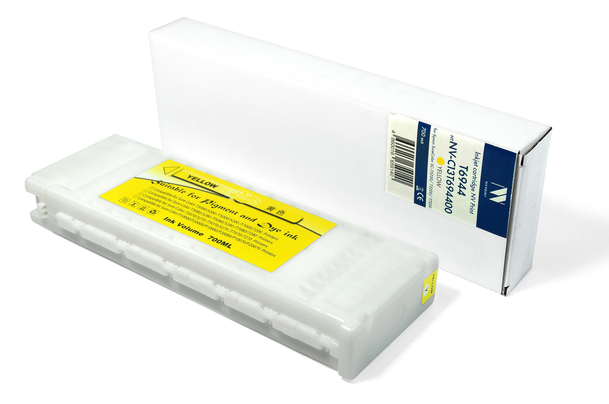 Струйный картридж NV Print T6944 (NV-C13T694400) Yellow для Epson SureColor SC-T5200/T3200/T7200 (700 мл) совместимый