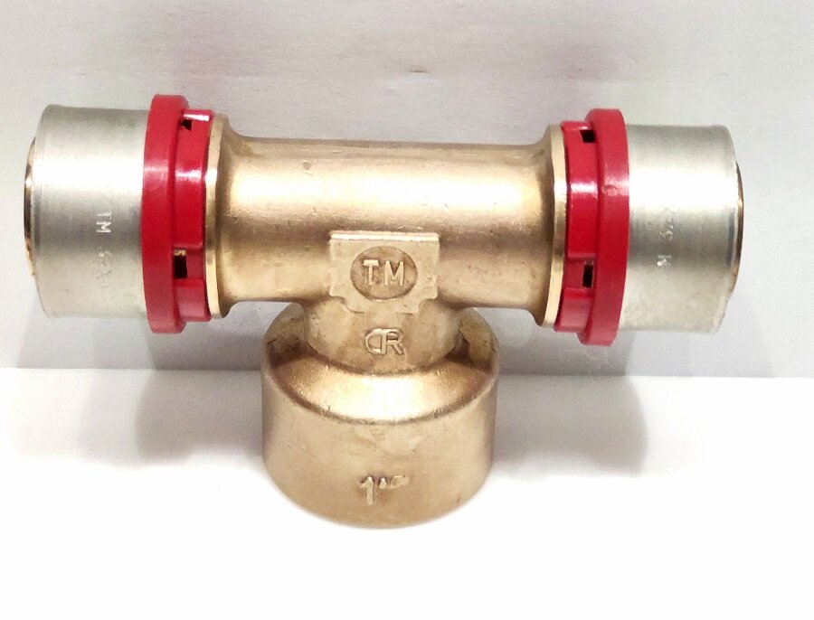 Тройник с переходом на внутреннюю резьбу пресс 32 х 1" х 32 TM (TIEMME)