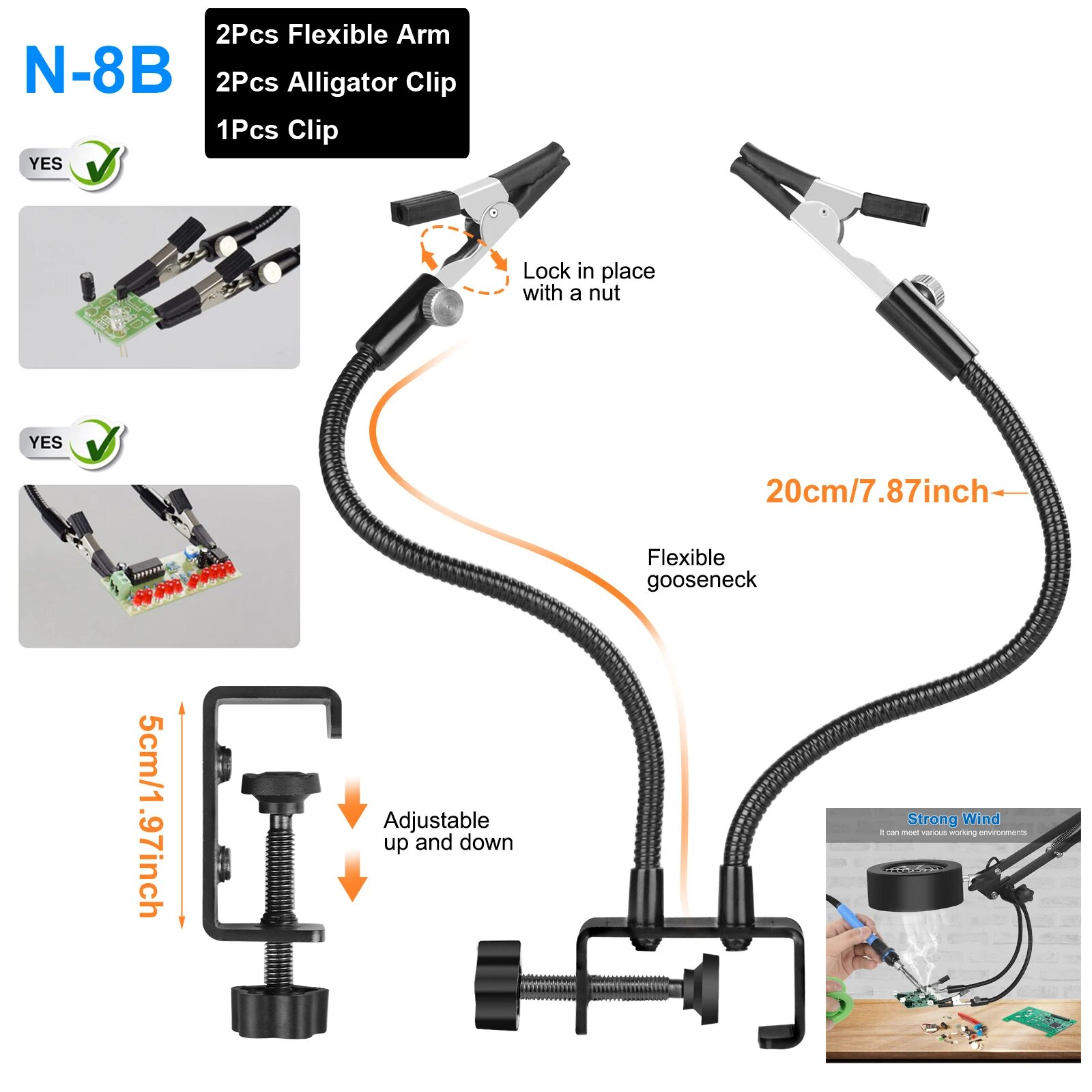 Третья рука для пайки NEWACALOX N-8B, 2 шт.