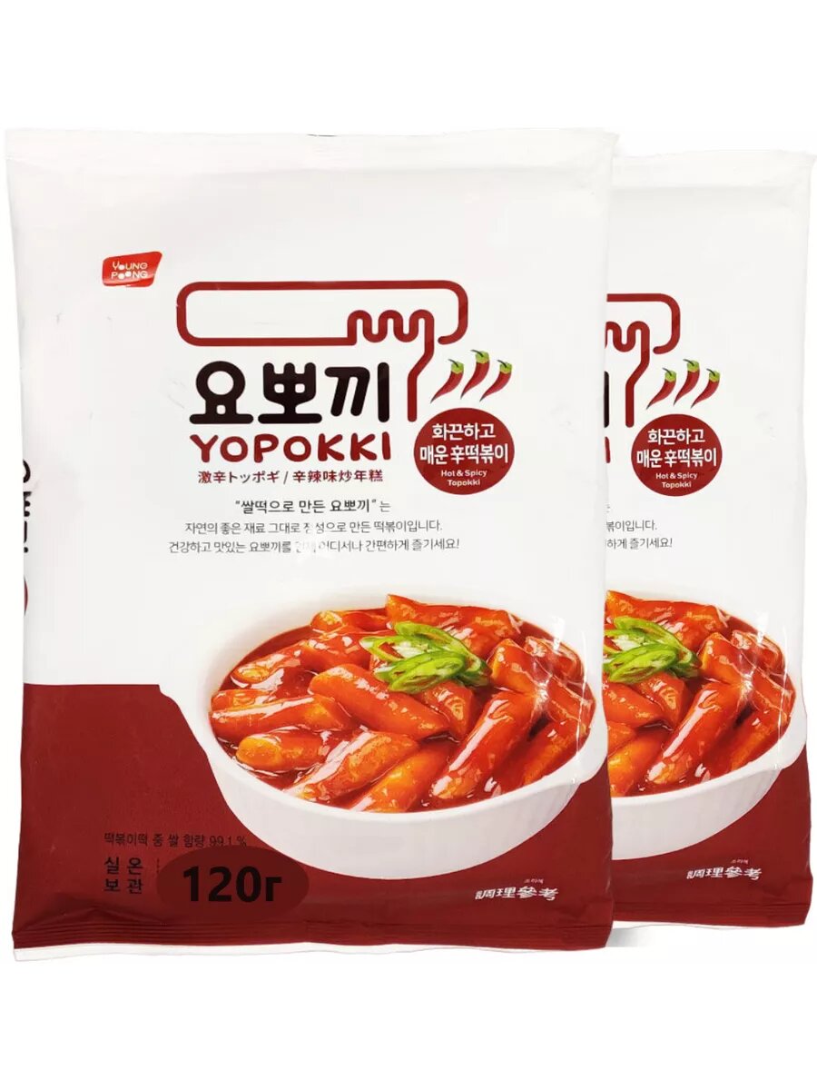 Рисовые клецки токпокки в пряно-остром соусе 120 г * 2 шт