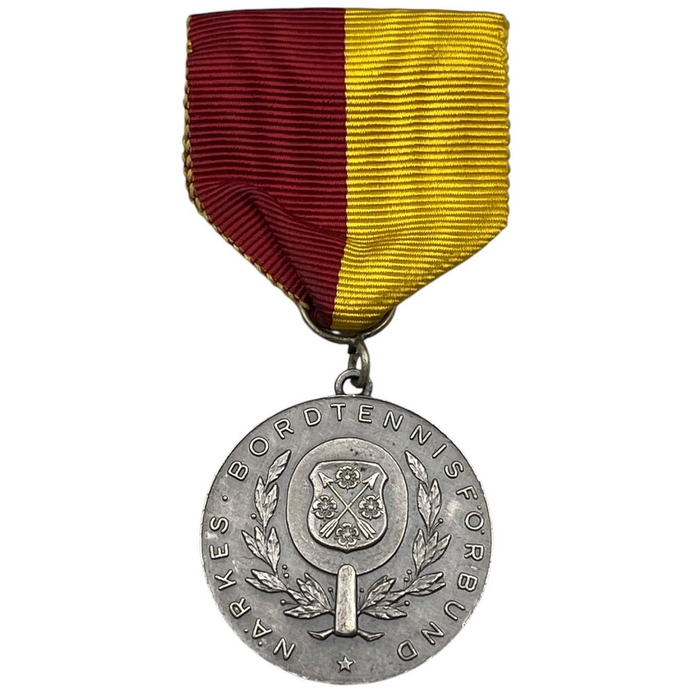 Швеция, медаль "Ассоциация настольного тенниса Няркес. Чемпионат округа" серебряная степень 1971 г.