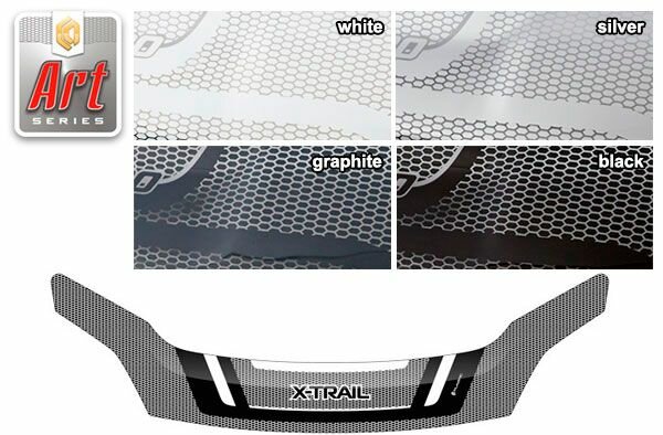 Дефлектор капота Nissan X-Trail 2011-2015 Серия "Art" черная