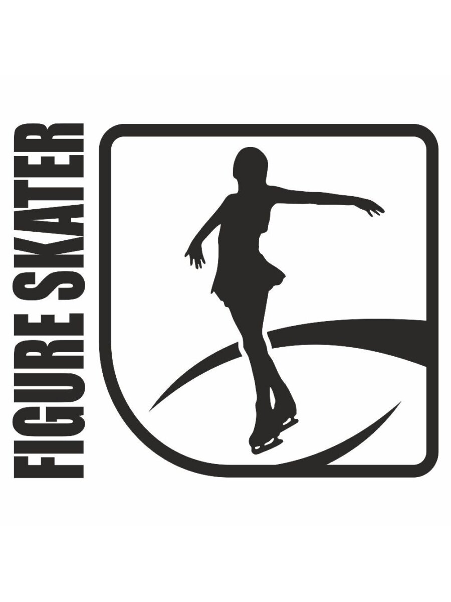 Наклейка "Спорт (зимние виды) - фигурное катание", (плоттер), черная, 100х80мм, Арт Рэйсинг