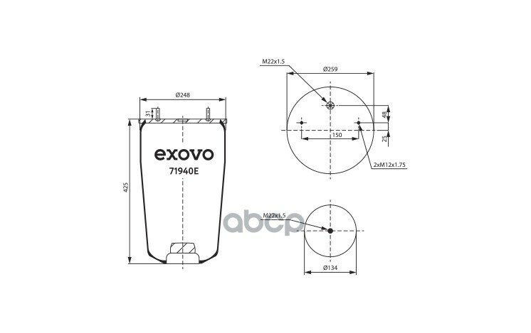 Подушка пневматическая EXOVO арт. 71940E