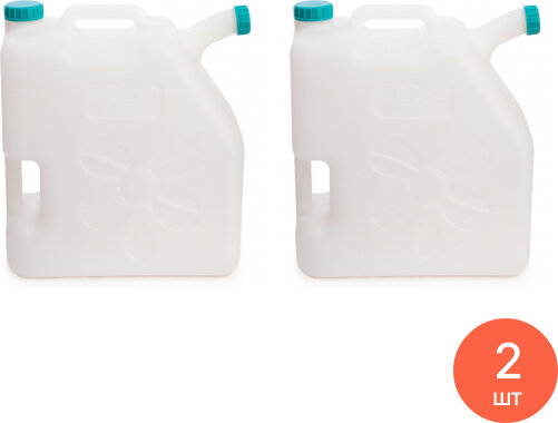Канистра для воды Альтернатива со сливом пищевой пластик белая 22л (комплект из 2 шт)