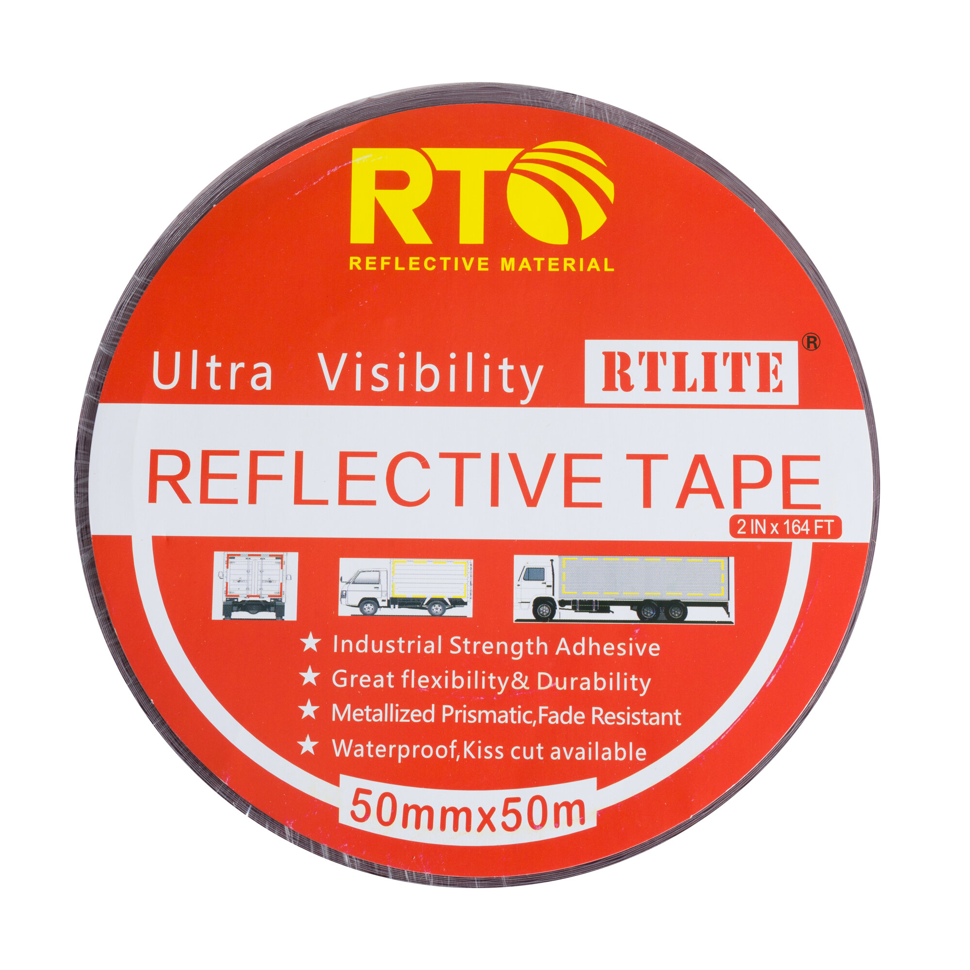 Лента светоотражающая металлизированная для контурной маркировки RTLITE RT-V104M 50,8 мм х 50 м, красная