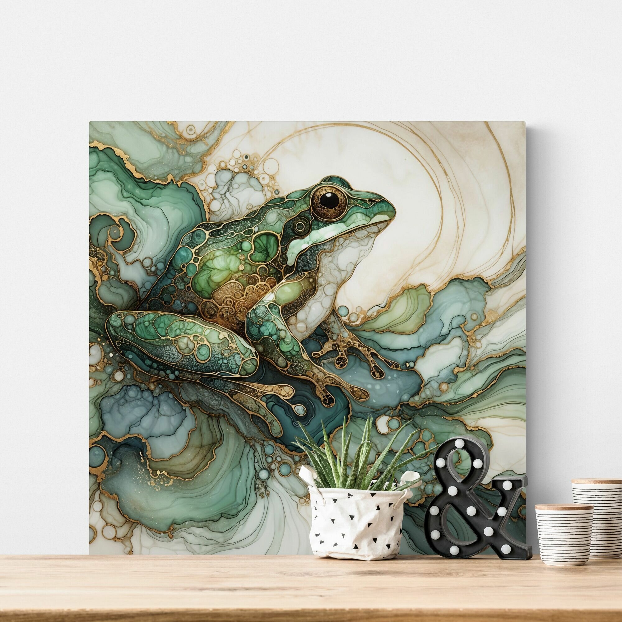Картина для интерьера на холсте "лягушка" 50х50 см