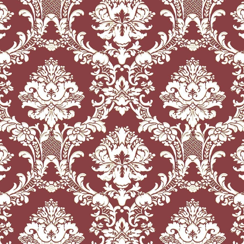 Обои Aura Stripes & Damasks SD36121; 0,53х10,05 м. , бумага , красный