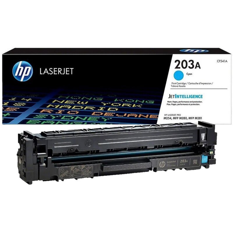 Картридж для лазерных принтеров HP 203A, голубой, CLJ Pro M254 MFP M280, 281 (CF541A)