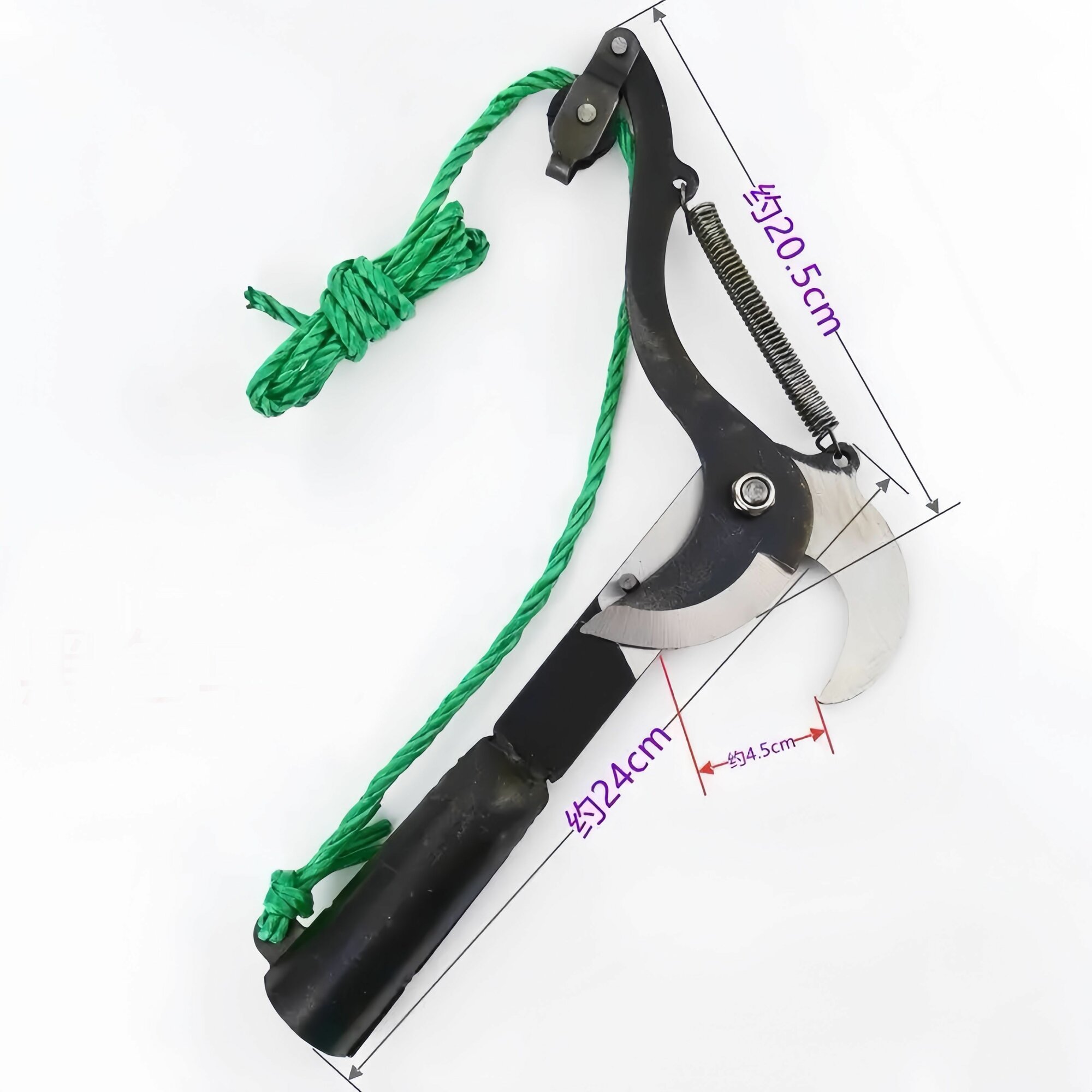 Штанговый секатор для обрезки высоких веток с системой шкива и острым лезвием из углеродистой стали удобный ручной высоторез для сада