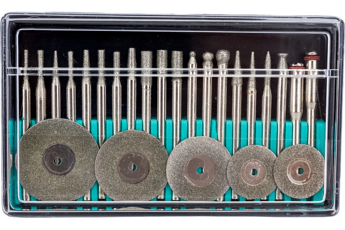 Gigant Шарошки и круги отрезные с алмазным напылением GCDS25, набор 25 шт. для металла