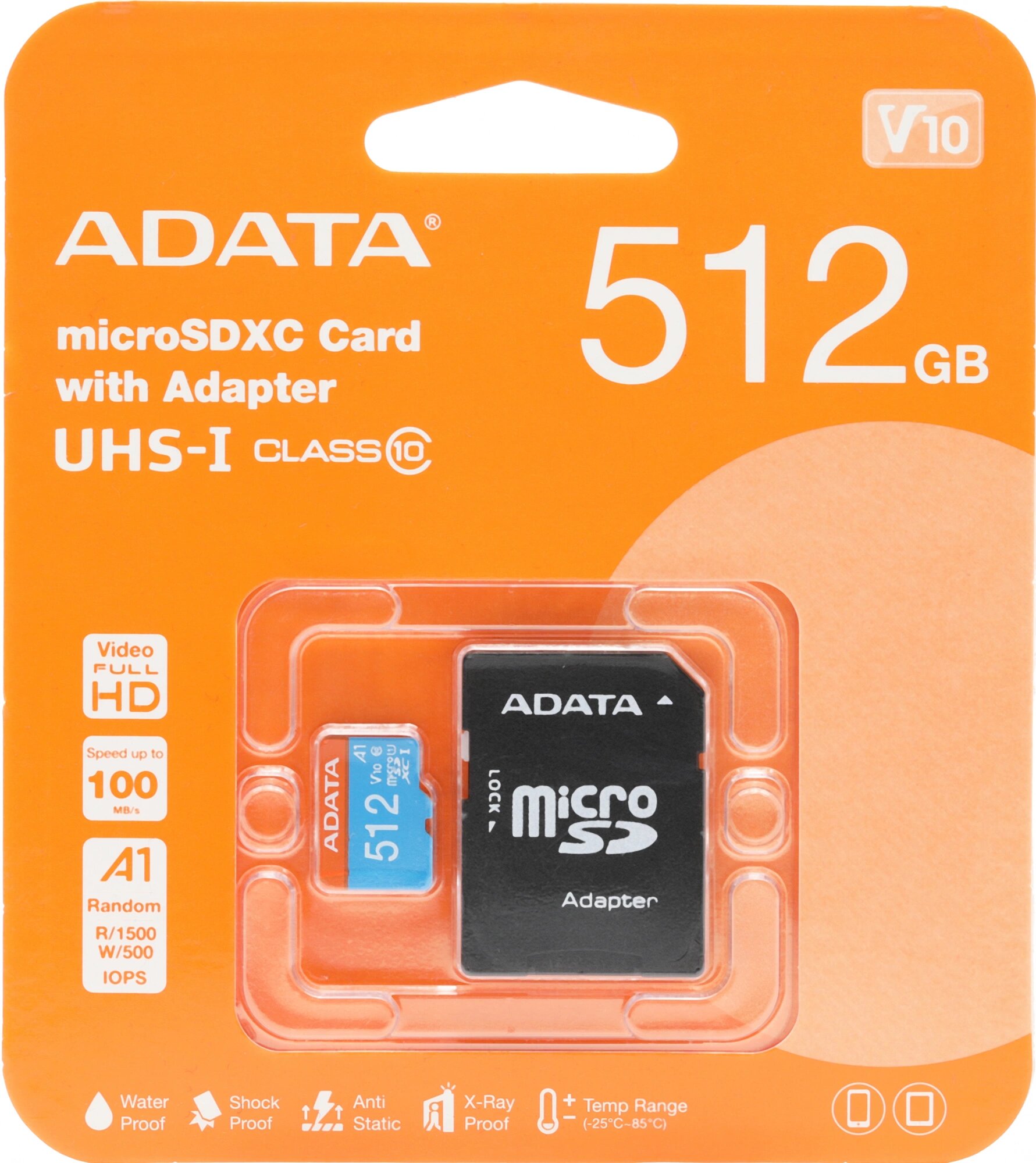 Карта памяти microSDXC 512ГБ Class10 A-Data Premier Pro UHS-I (ausdx512guicl10a1-ra1)