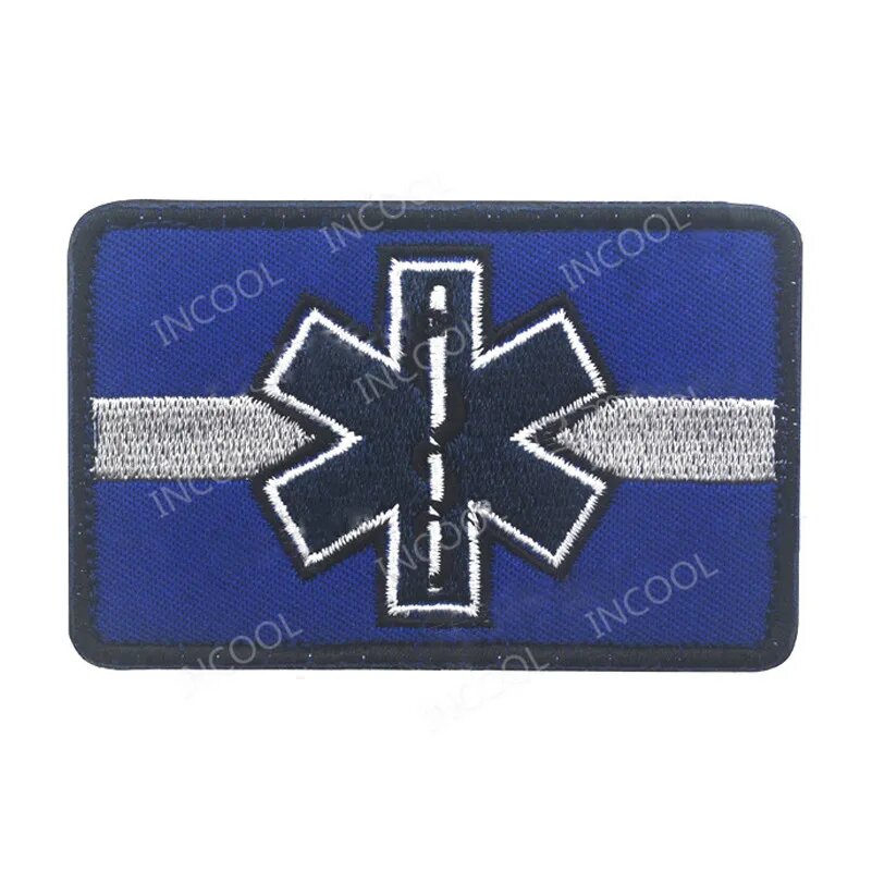 Медицинская вышитая нашивка INCOOL светоотражающая 8x5 см Темно-синий, 24 Embroidered 8X5CM