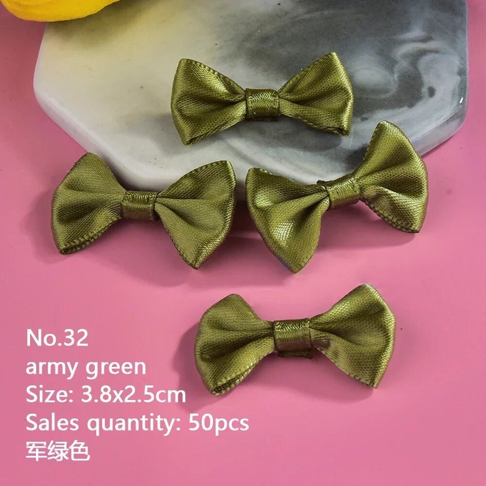 50 шт. Мини банты army green 3.8x2.5 см, No.32