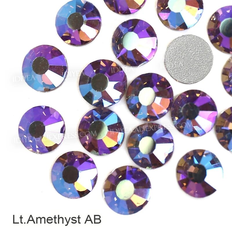Стразы IDIYEA многоцветные AB SS12-SS30 Фиолетовый, SS16 1440PCS, Lt.Amethyst AB