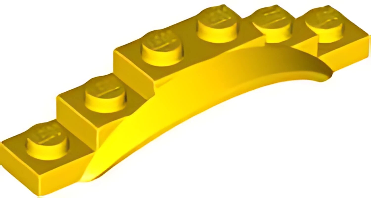 Деталь LEGO Брызговик с колесной аркой Lego Vehicle, Mudguard 1 1/2 x 6 x 1 with Arch 62361 (4925, 63970) Yellow U