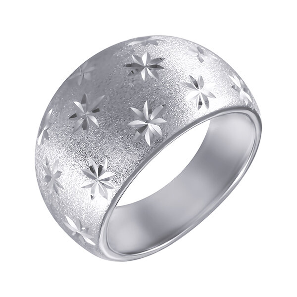 Кольцо широкое, серебро, 925 проба, родирование