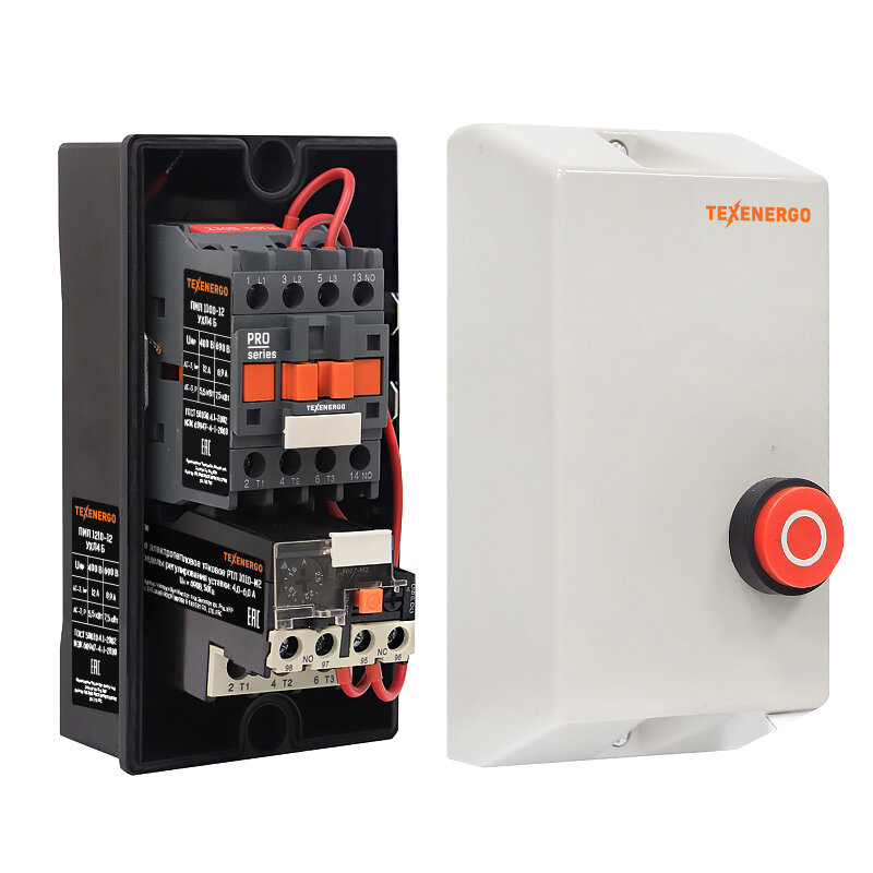 Пускатель магнитный ПМЛ 1210-12 230В 12А У2 Б РТЛ 1010-М2 (4-6А) контактор в сборе Теxenergo PM3L12M10