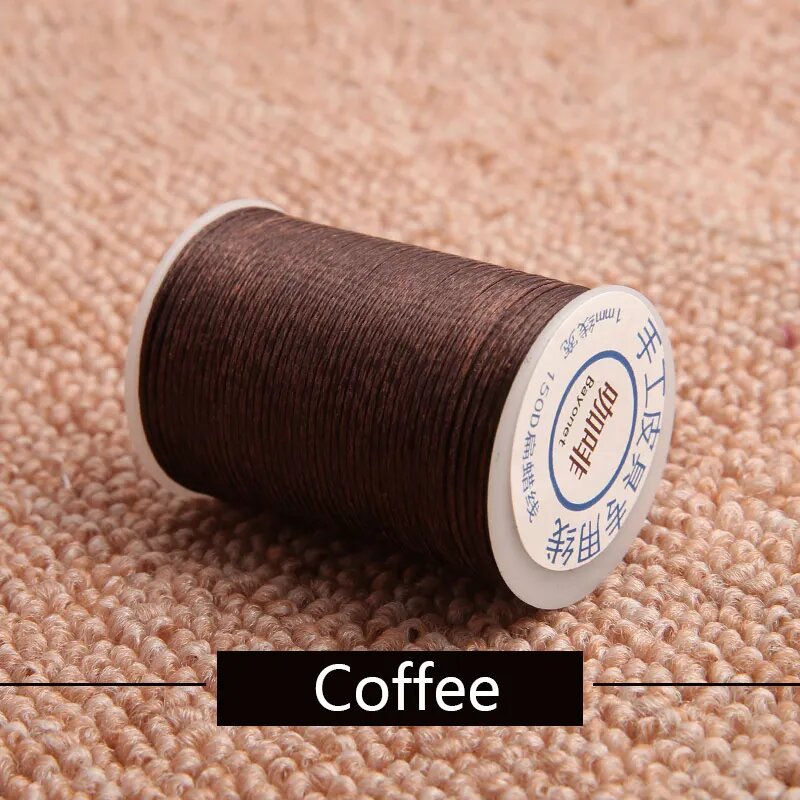 Кожаная вощеная нить для вышивания 210D 1.2mm, Coffee