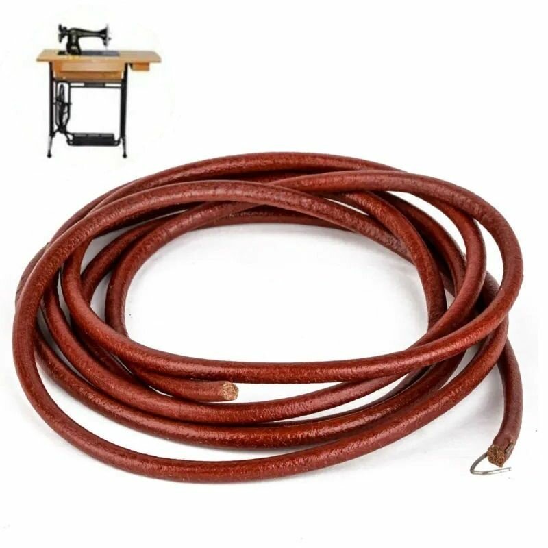 Ремень кожаный для бытовой, ножной швейной машины. Толщина 5 мм. Длина 1, 8 м