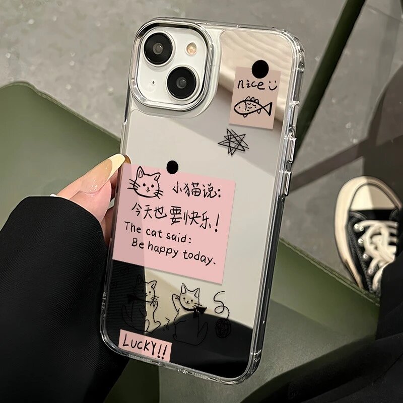 Для Vivo Y93 Y93s Y91i Y91C Y37 Pro Y37M Y36T Y03 Y19 Y18 Y18E Y28S Y5s Y73s U3 Z5i Чехол для телефона Роскошный милый кот зеркальный мягкий чехол Vivo Y37 5G