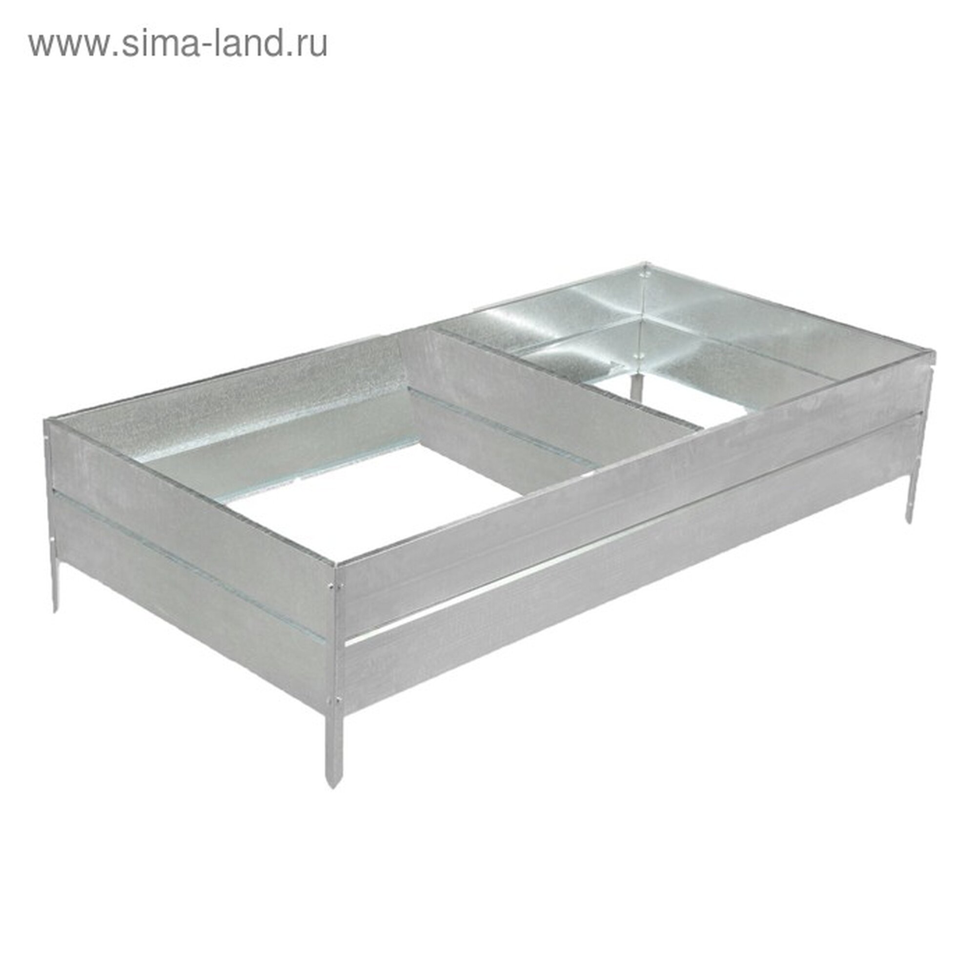 Грядка Greengo, оцинкованная сталь, серебристая, 390×100×34 см