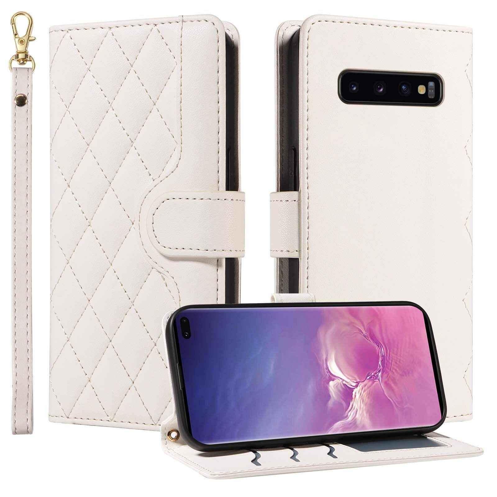 Чехол из матовой кожи для Samsung Galaxy S10+, S10 Plus (Самсунг Галакси С10 Плюс) , роскошный и стильный, устойчивый к падениям, со слотом для карт, с длинным и коротким шнурками