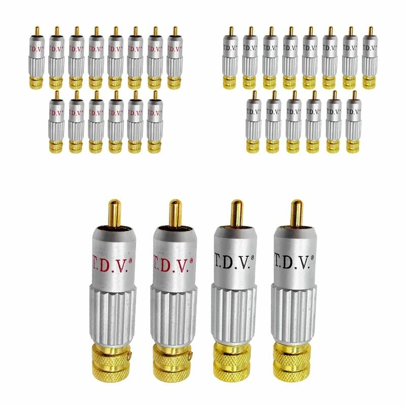 Разъем RCA Hi-Fi аудиокабель Разъем для динамика Запираемый регулируемый аудиоадаптер с позолотой 24 карата Акустические терминалы RCA