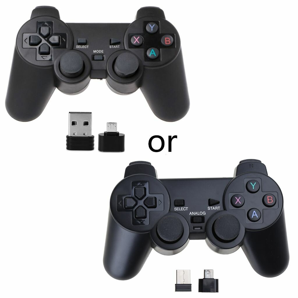 Беспроводной игровой контроллер 2,4G, джойстик, геймпад с адаптером Micro USB OTG Converter для Android TV Box PC для PS3 Contro